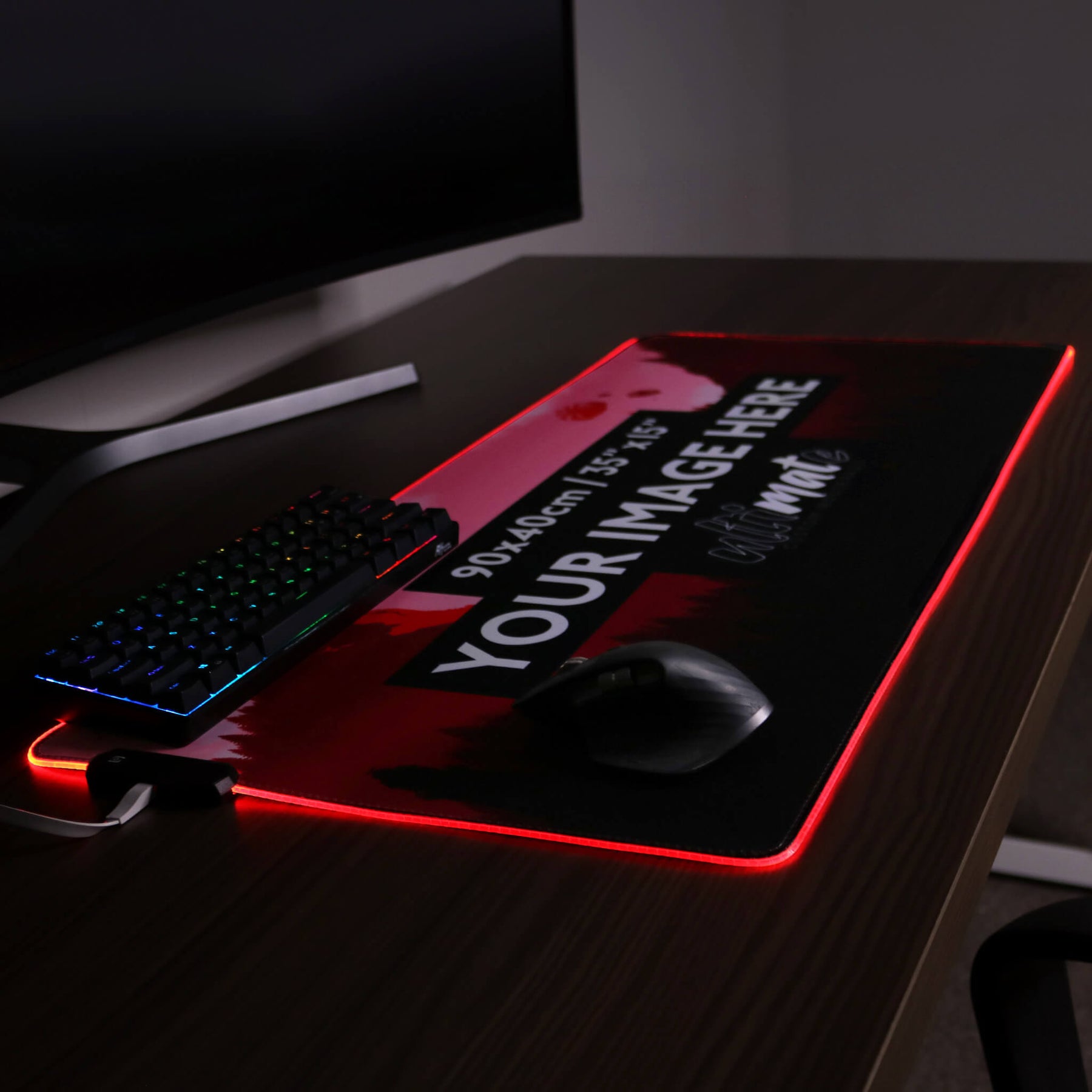 'Print your image' XXL Mega Custom RGB Gaming Mouse Pad | 90x40cm ...